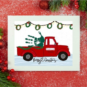 Christmas Tree Truck Handprint Art Craft, PRINTABLE Christmas Decor ...
