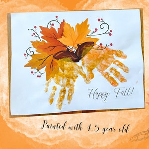 Autumn Acorn Handprint Kids Craft - Etsy