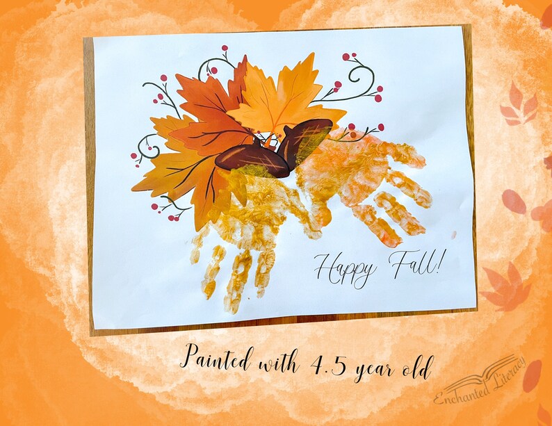 Autumn Acorn Handprint Kids Craft - Etsy