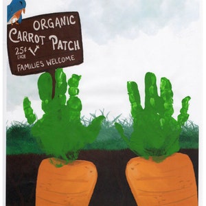 Carrot Patch Children Handprint Craft Spring Easter Garden Keepsake ...