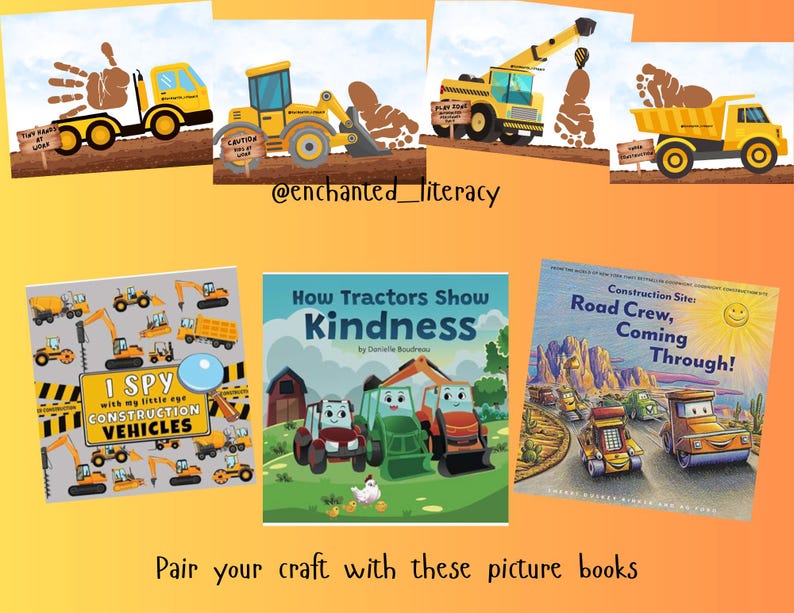 Construction Site Hand Footprint Keepsake Artwork - Etsy