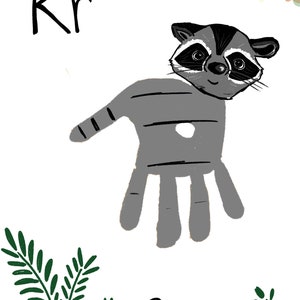Kissing Hand Raccoon Handprint Craft - Etsy