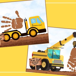 Construction Site Hand Footprint Keepsake Artwork - Etsy