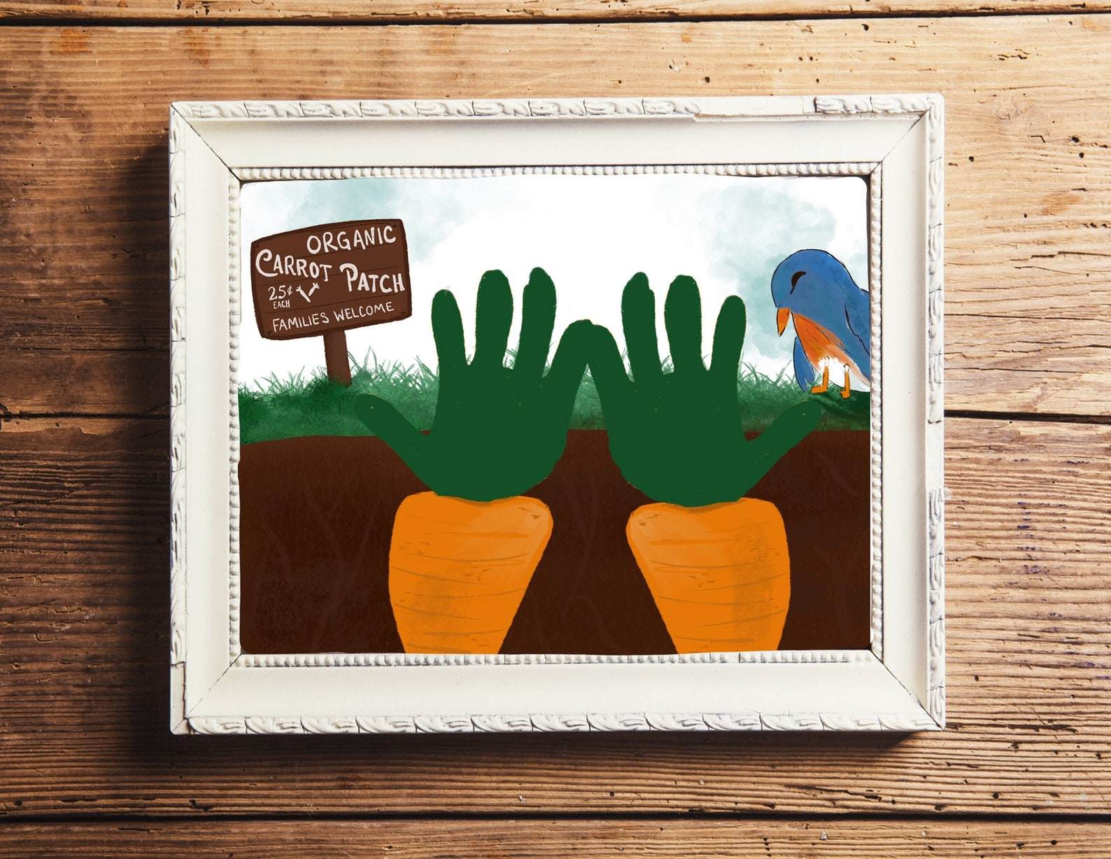 Carrot Patch Children Handprint Craft Spring Easter Garden | Etsy