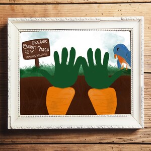Carrot Patch Children Handprint Craft Spring Easter Garden | Etsy