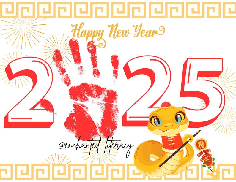 Chinese New Year of the Snake 2025 Handprint Childrens Craft Activity ...