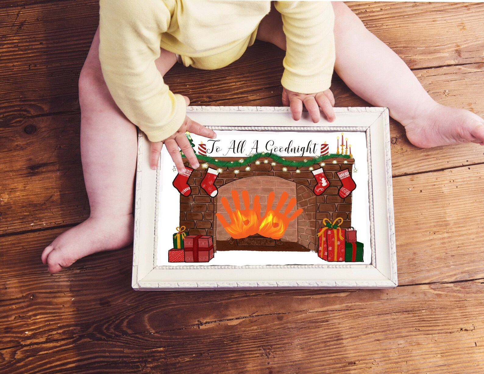 Night Before Christmas Fireplace Handprint Art Craft, PRINTABLE Kids ...
