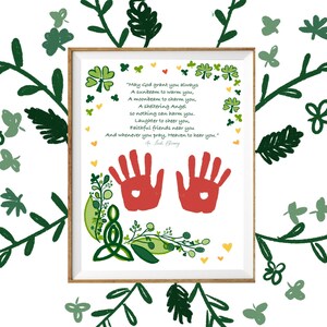 Irish Children Blessing Handprint Keepsake St. Patricks Day Celtic ...