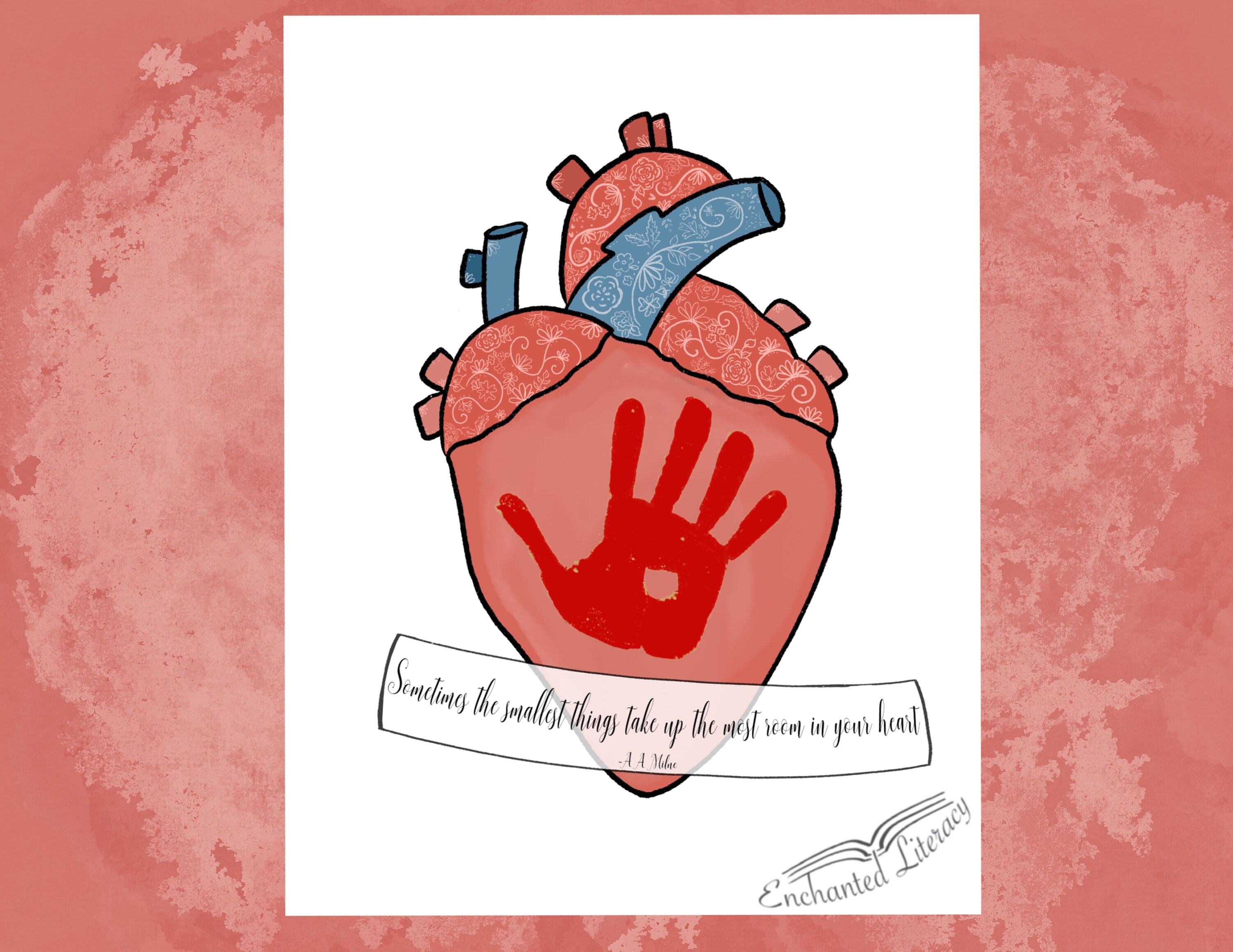 Heart Handprint Craft - Etsy