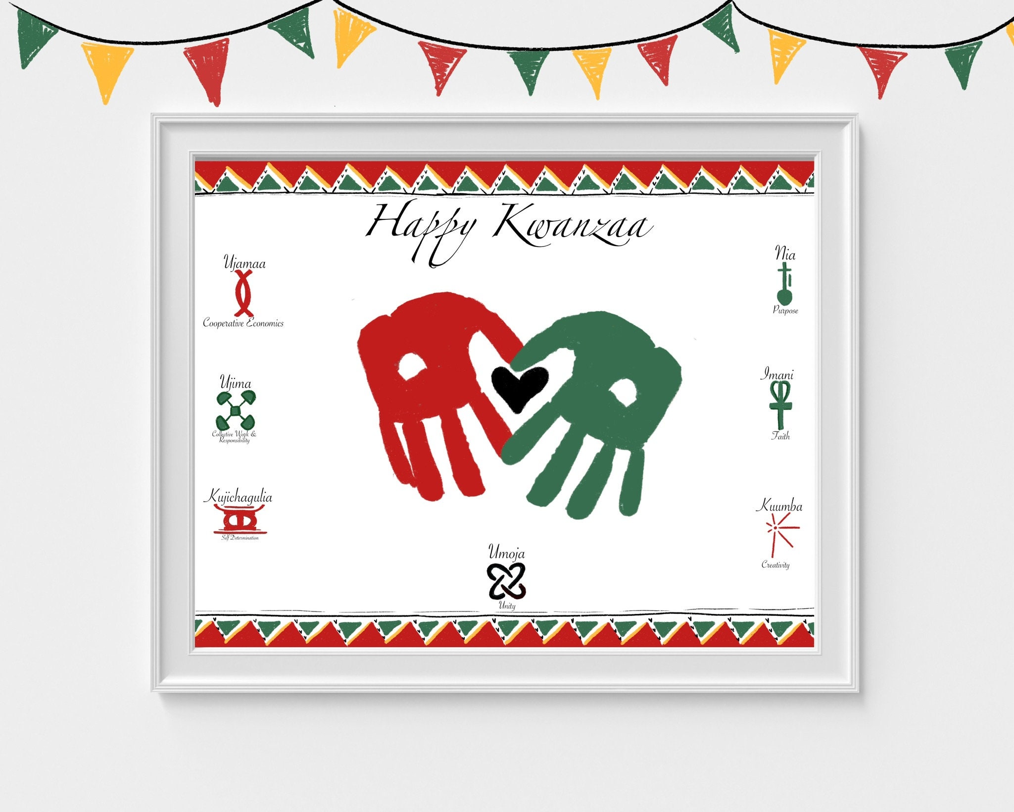 Kwanzaa Childrens Handprint Craft - Etsy
