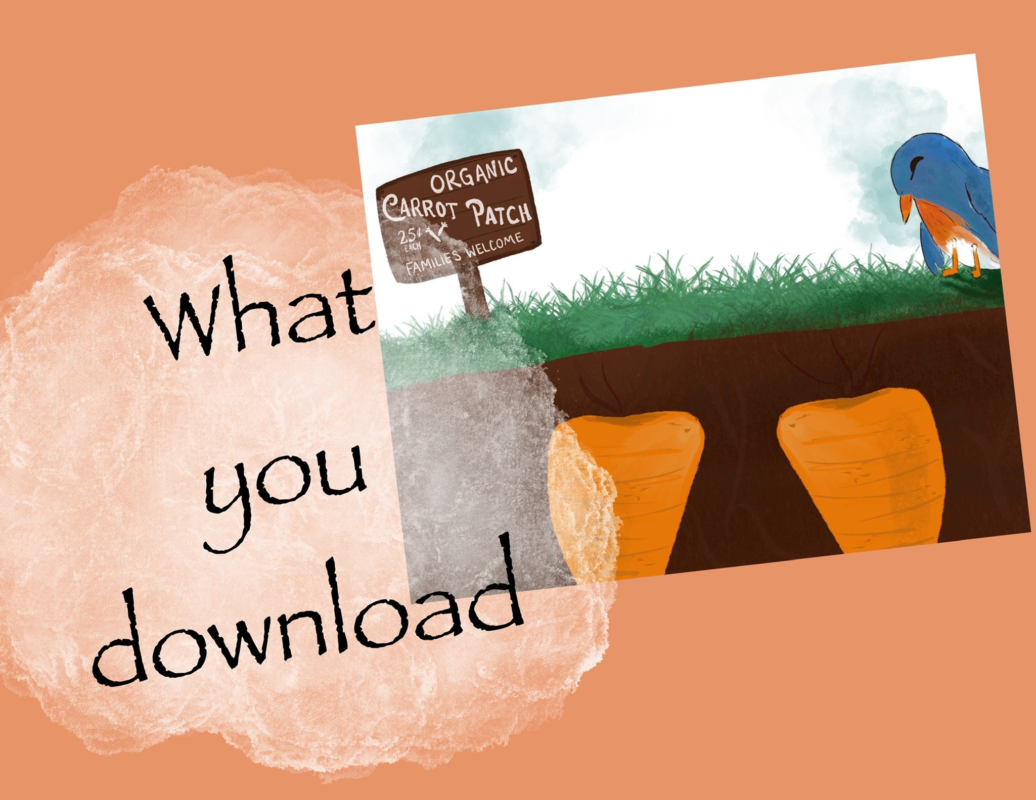 Carrot Patch Children Handprint Craft Spring Easter Garden Keepsake - Etsy