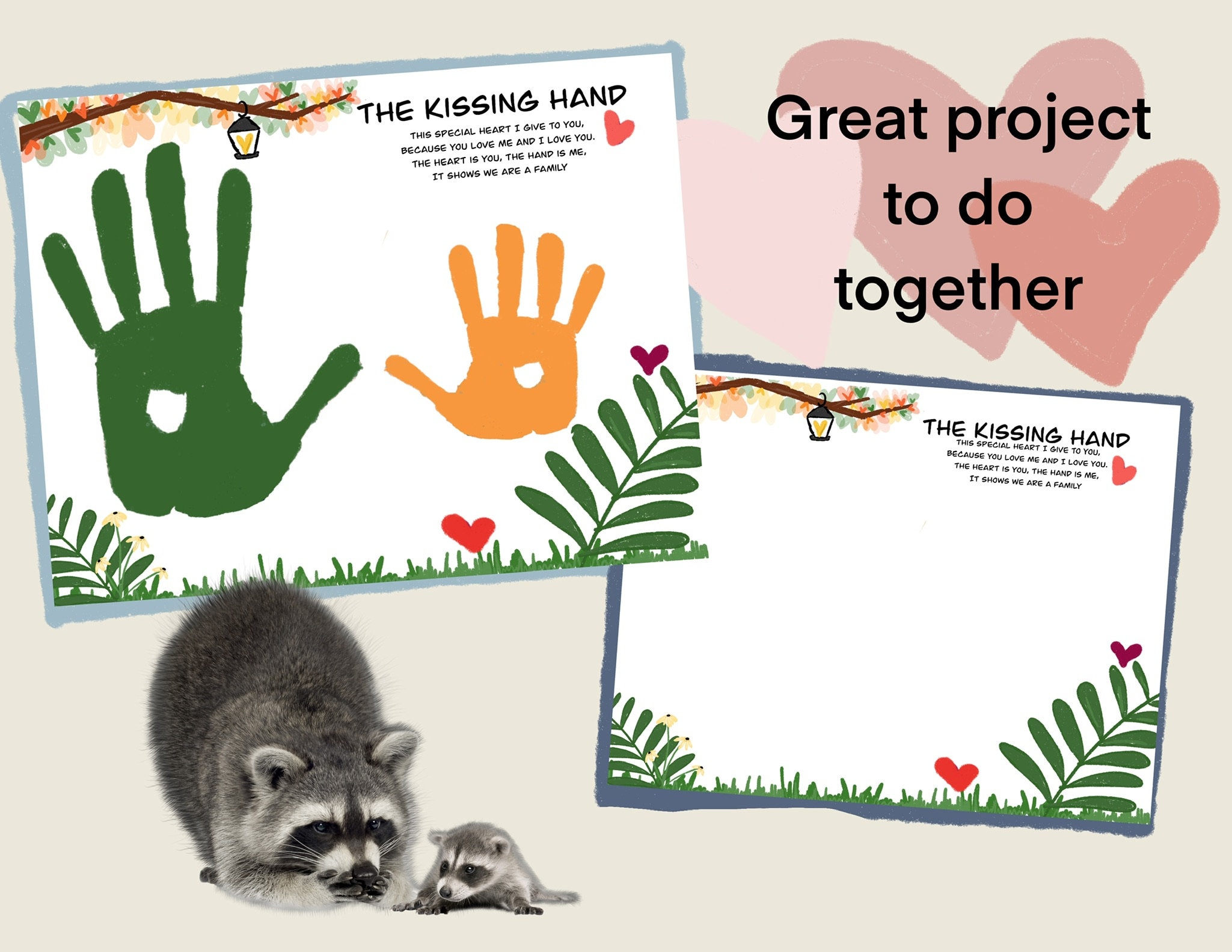 Kissing Hand Raccoon Handprint Craft - Etsy