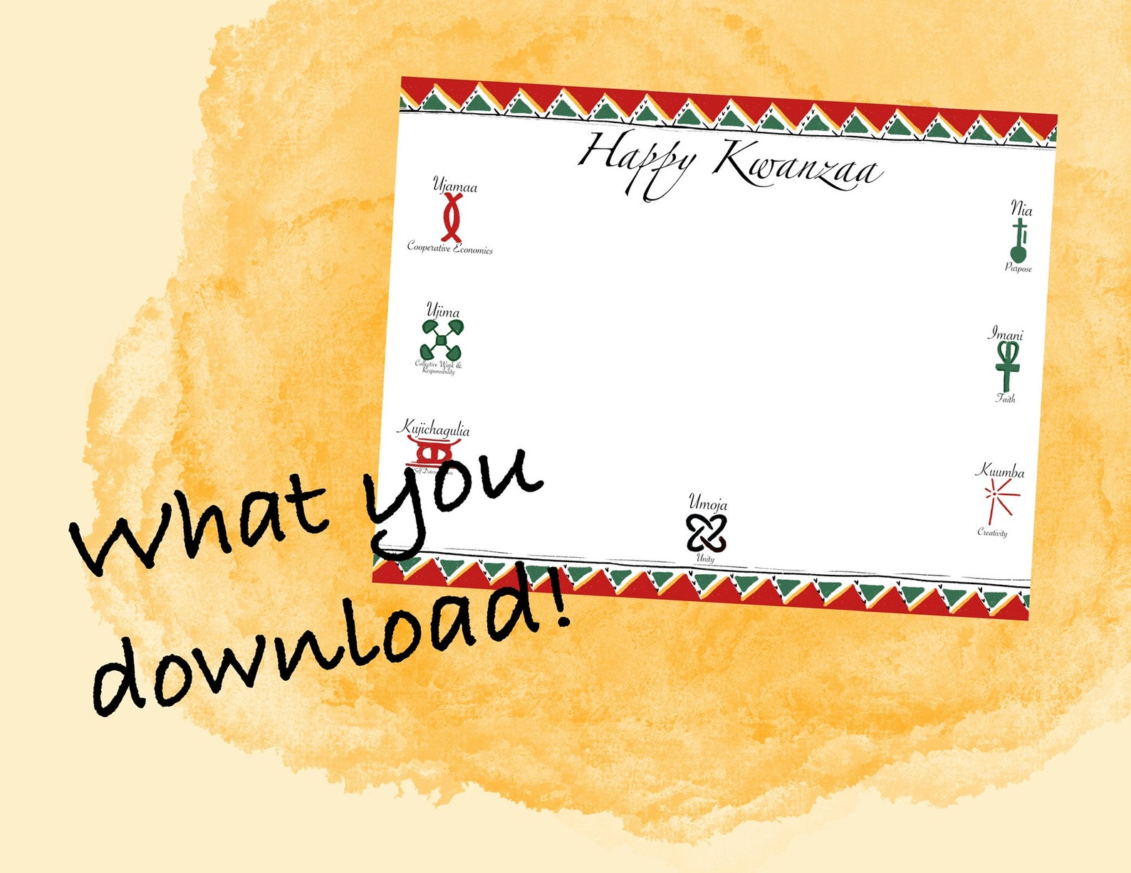 Kwanzaa Childrens Handprint Craft - Etsy