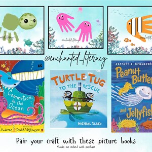 Ocean Animal Handprint Jelly Fish Clown Fish Sea Turtle Keepsake ...