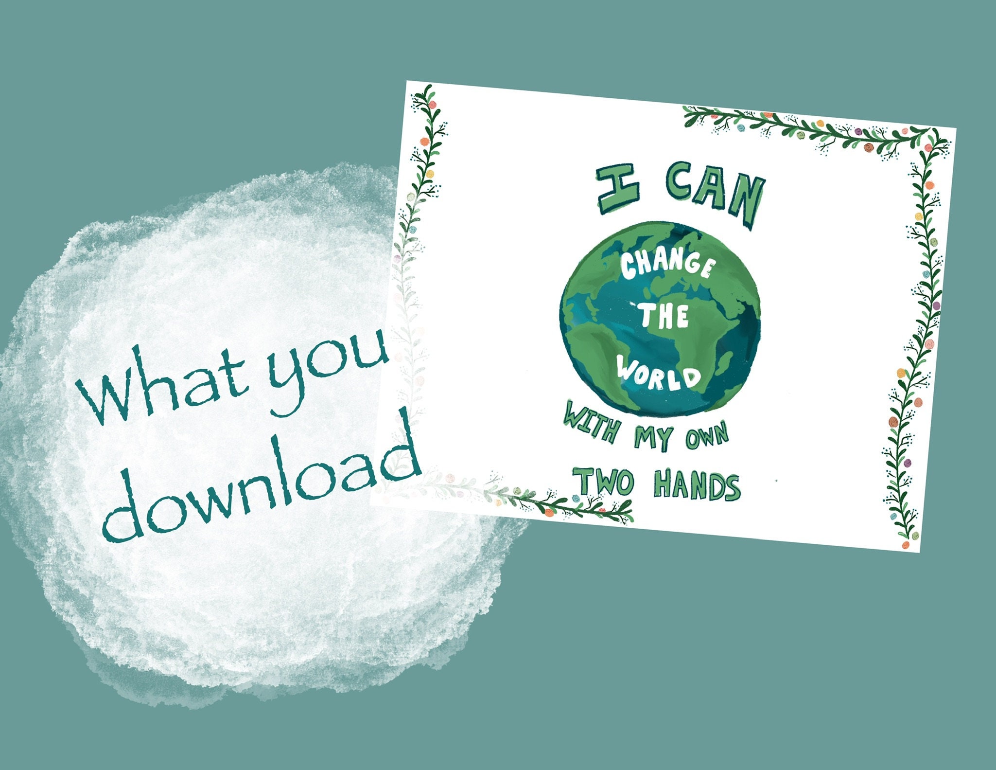 Change the World With My Own Two Hands Childrens Activity Handprint Art ...