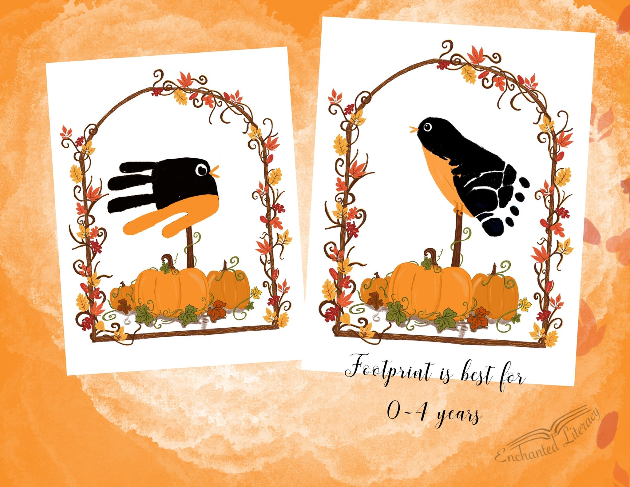 Autumn Bird Handprint Kids Craft - Etsy