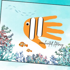 Ocean Animal Handprint Jelly Fish Clown Fish Sea Turtle Keepsake ...