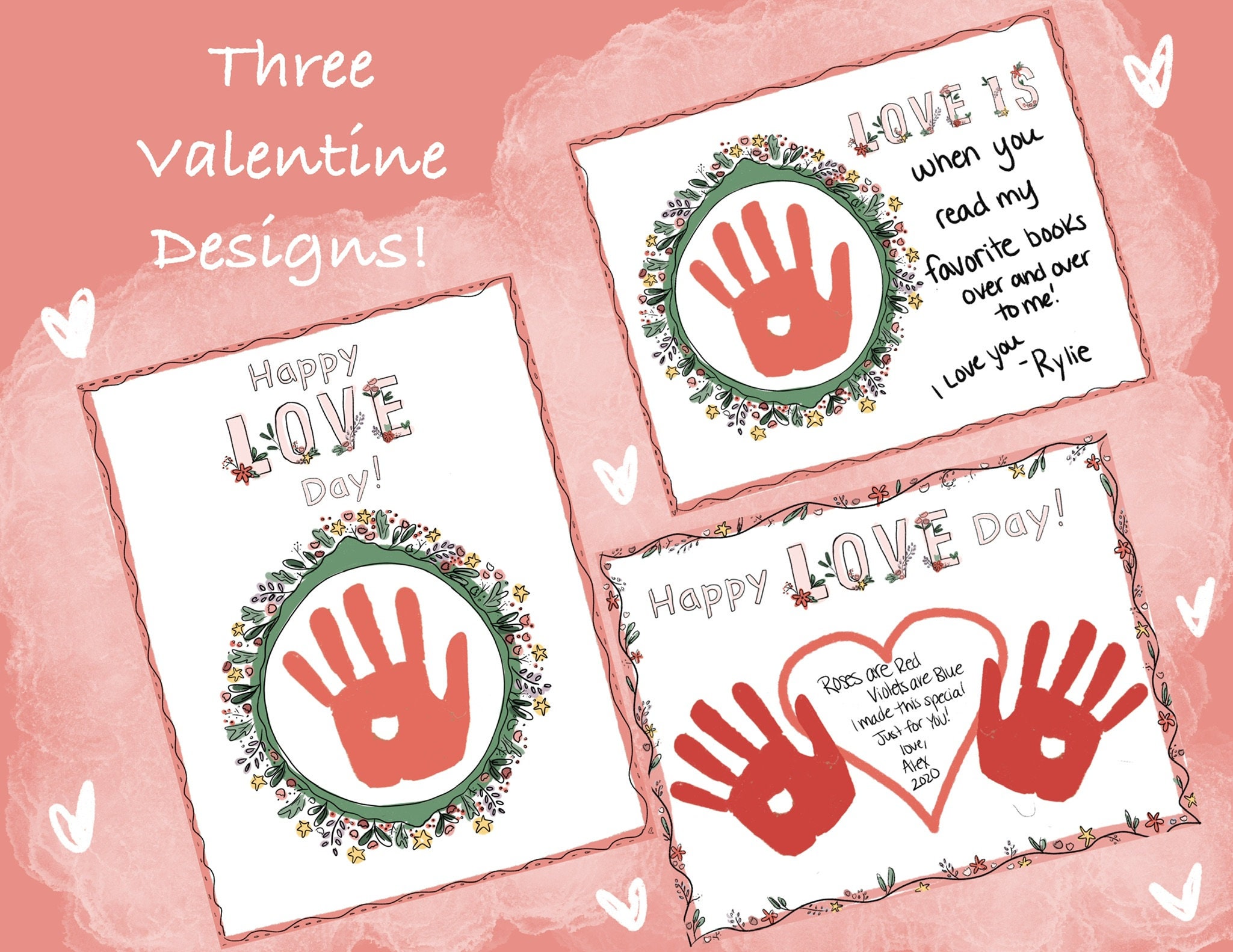 Valentines Day Handprint Craft Digital Download Activity - Etsy