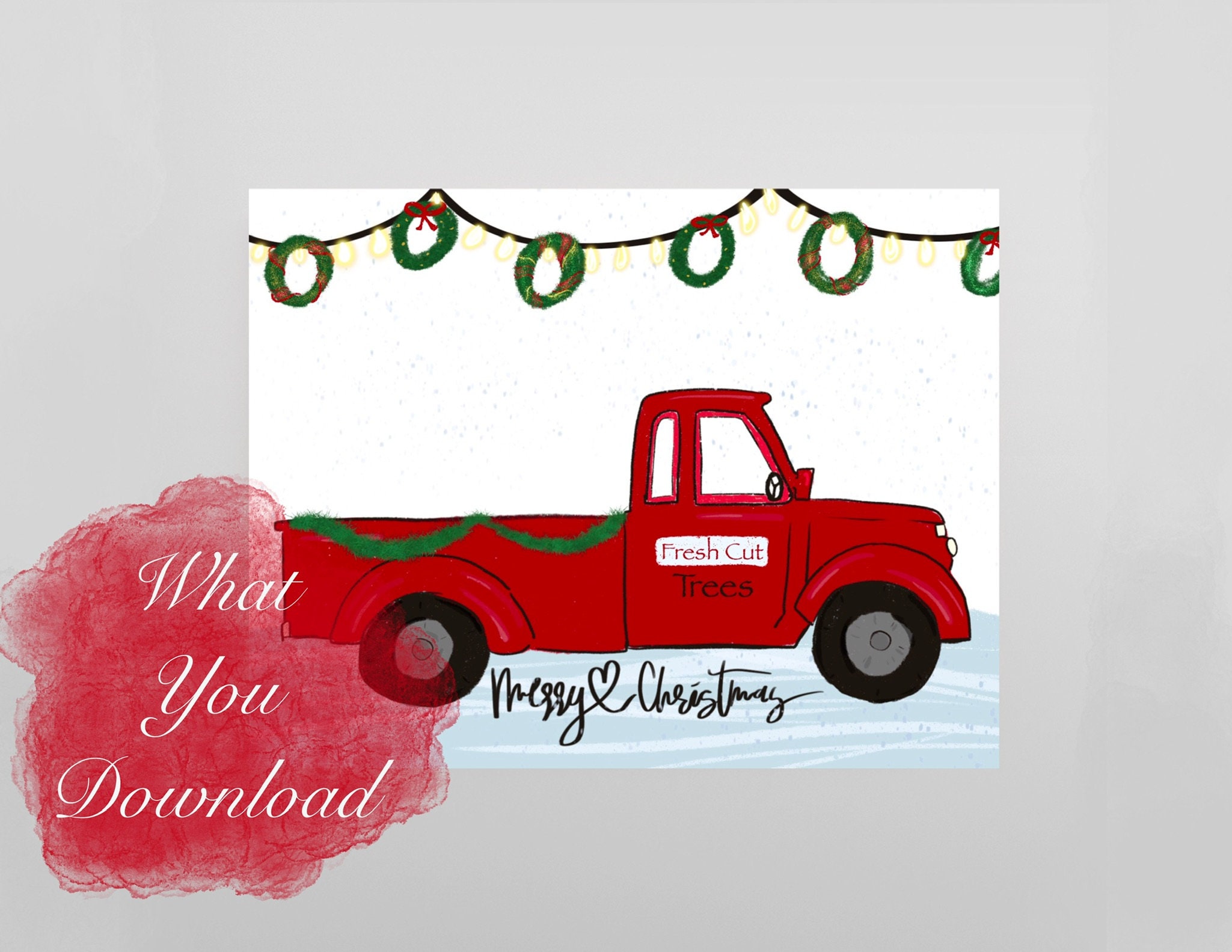 Christmas Tree Truck Handprint Art Craft, PRINTABLE Christmas Decor ...