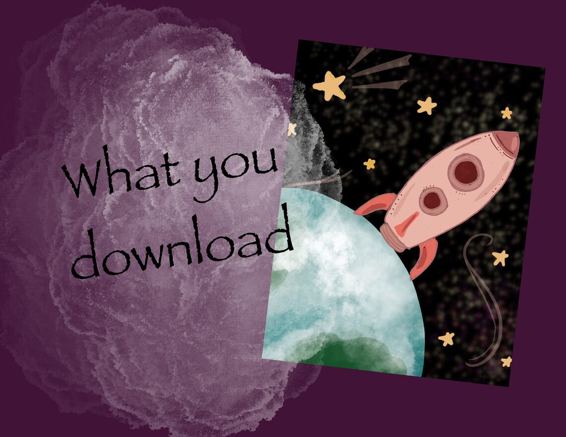 Spaceship Childrens Handprint Craft Room Decor Keepsake Space - Etsy