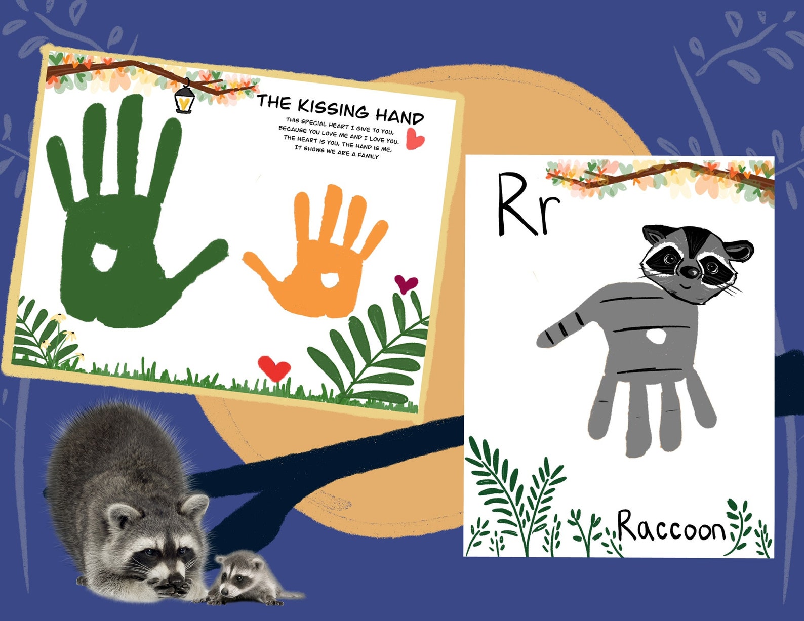 Kissing Hand Raccoon Handprint Craft - Etsy