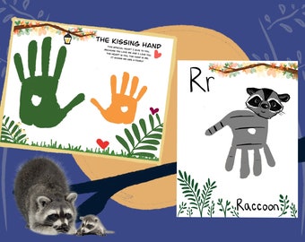 Handprint Craft the Kissing Hand Book Raccoon My First Day of - Etsy