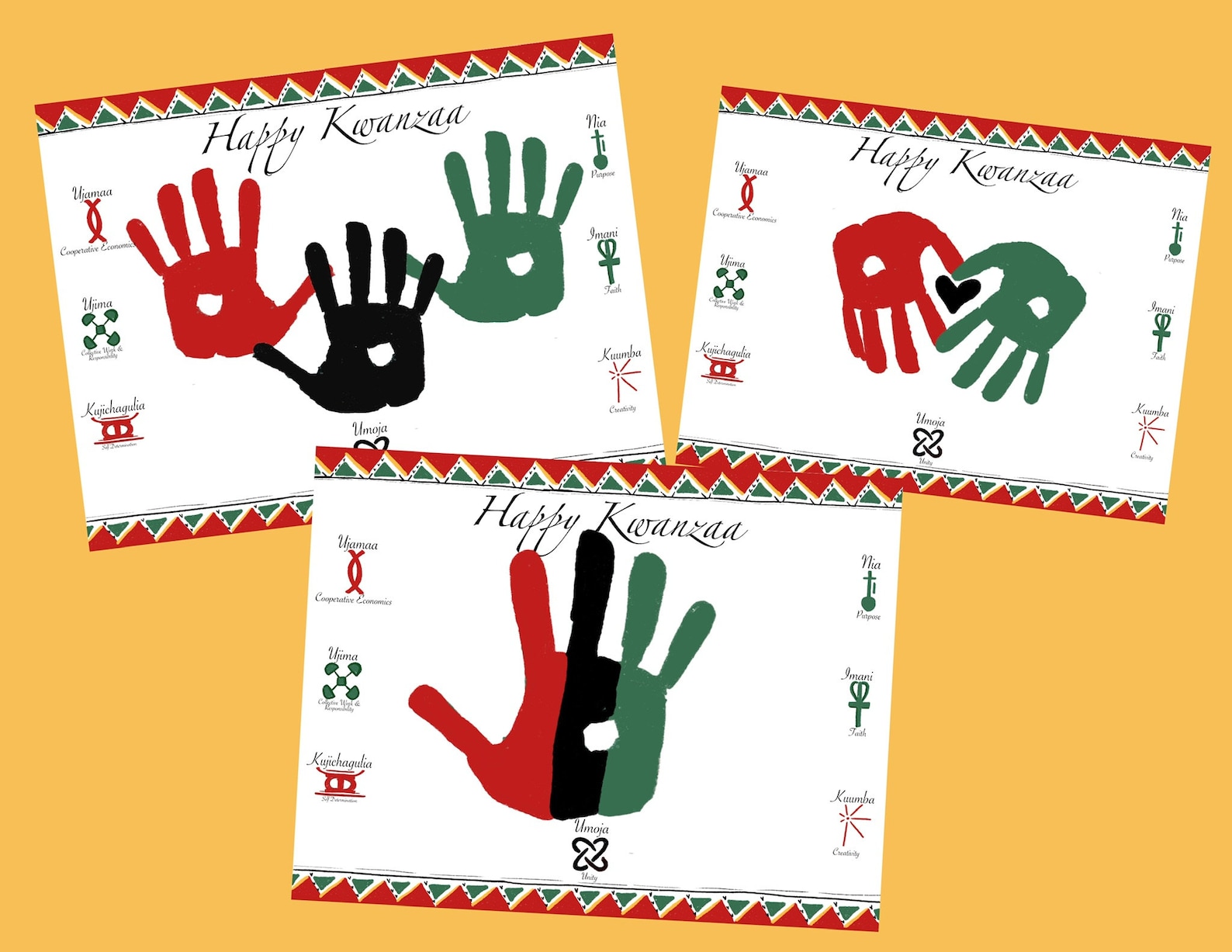 Kwanzaa Childrens Handprint Craft - Etsy