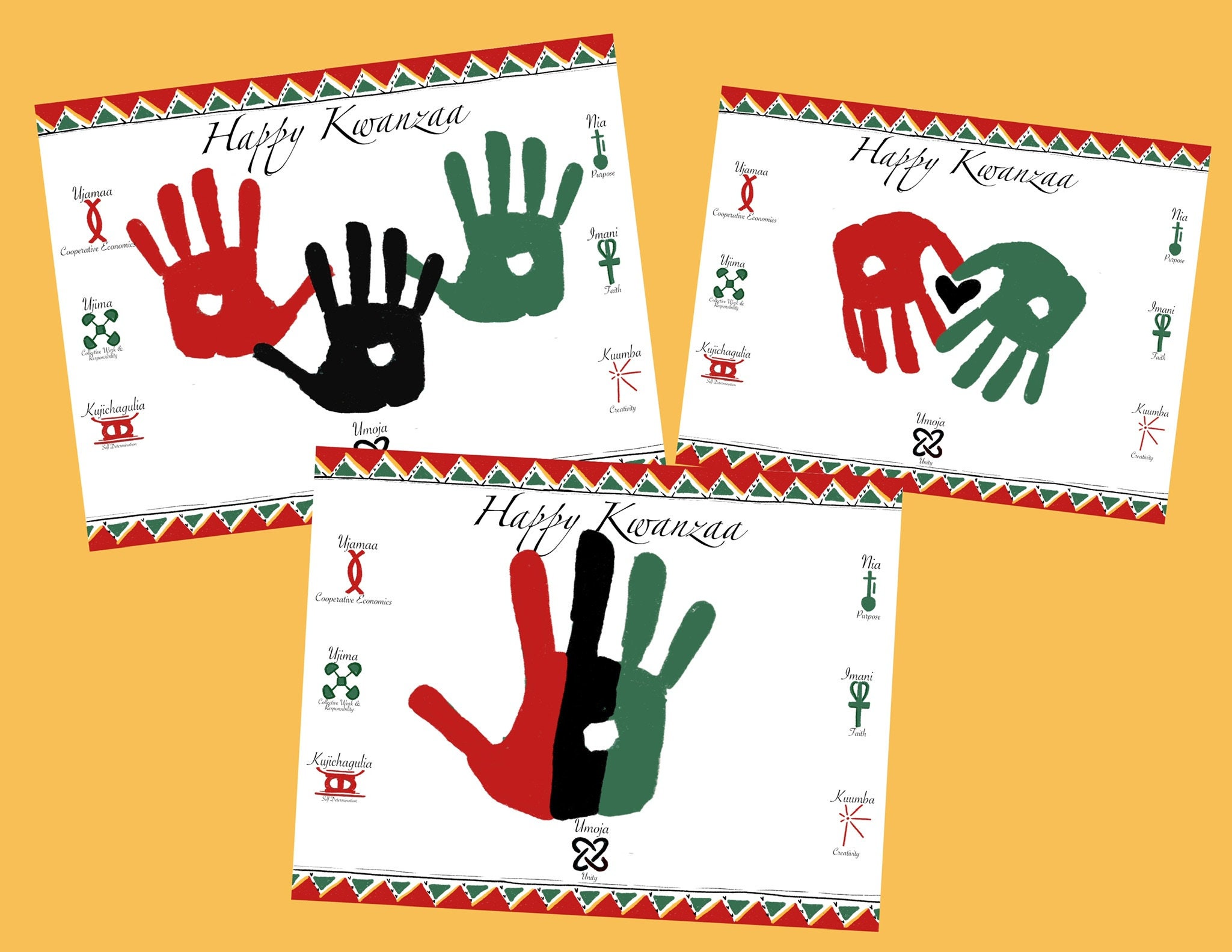 Kwanzaa Childrens Handprint Craft - Etsy