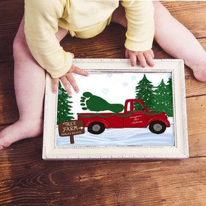 Tree Farm Truck Winter Handprint Art Craft, PRINTABLE Christmas Decor ...