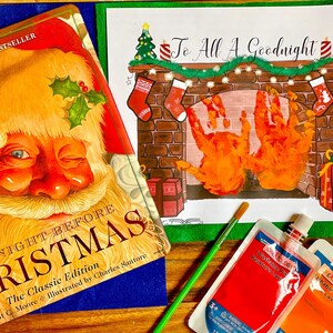 Night Before Christmas Fireplace Handprint Art Craft, PRINTABLE Kids ...
