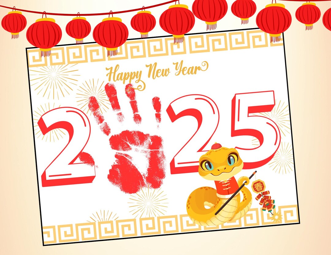 Chinese New Year of the Snake 2025 Handprint Childrens Craft Activity ...