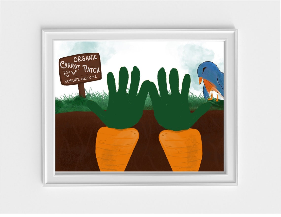 Carrot Patch Children Handprint Craft Spring Easter Garden Keepsake - Etsy