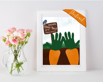 Carrot Patch Children Handprint Craft Spring Easter Garden Keepsake - Etsy