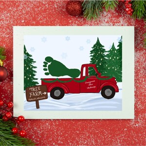 Tree Farm Truck Winter Handprint Art Craft, PRINTABLE Christmas Decor ...