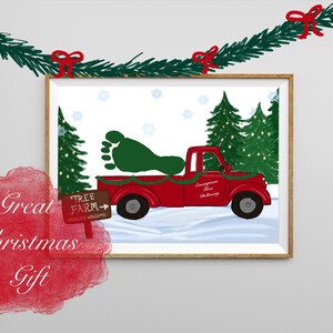 Tree Farm Truck Winter Handprint Art Craft, PRINTABLE Christmas Decor ...