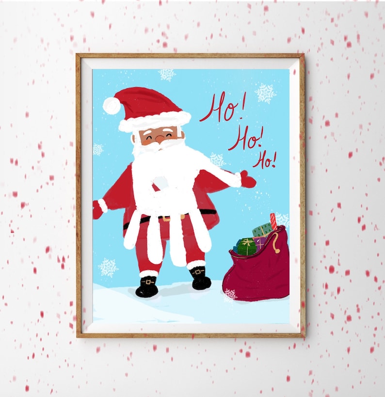 Santa 's Beard Handprint Art Craft, PRINTABLE Christmas Decor, Kids Art ...