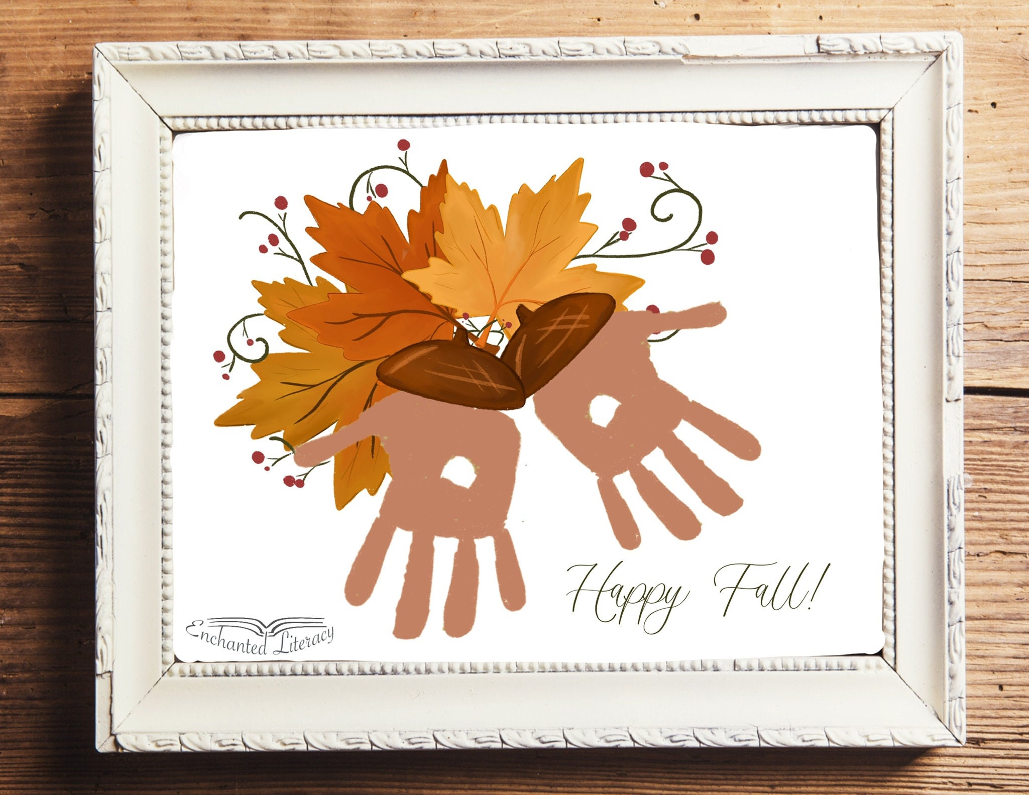 Autumn Acorn Handprint Kids Craft - Etsy
