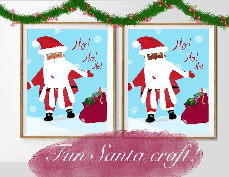 Santa 's Beard Handprint Art Craft, PRINTABLE Christmas Decor, Kids Art ...