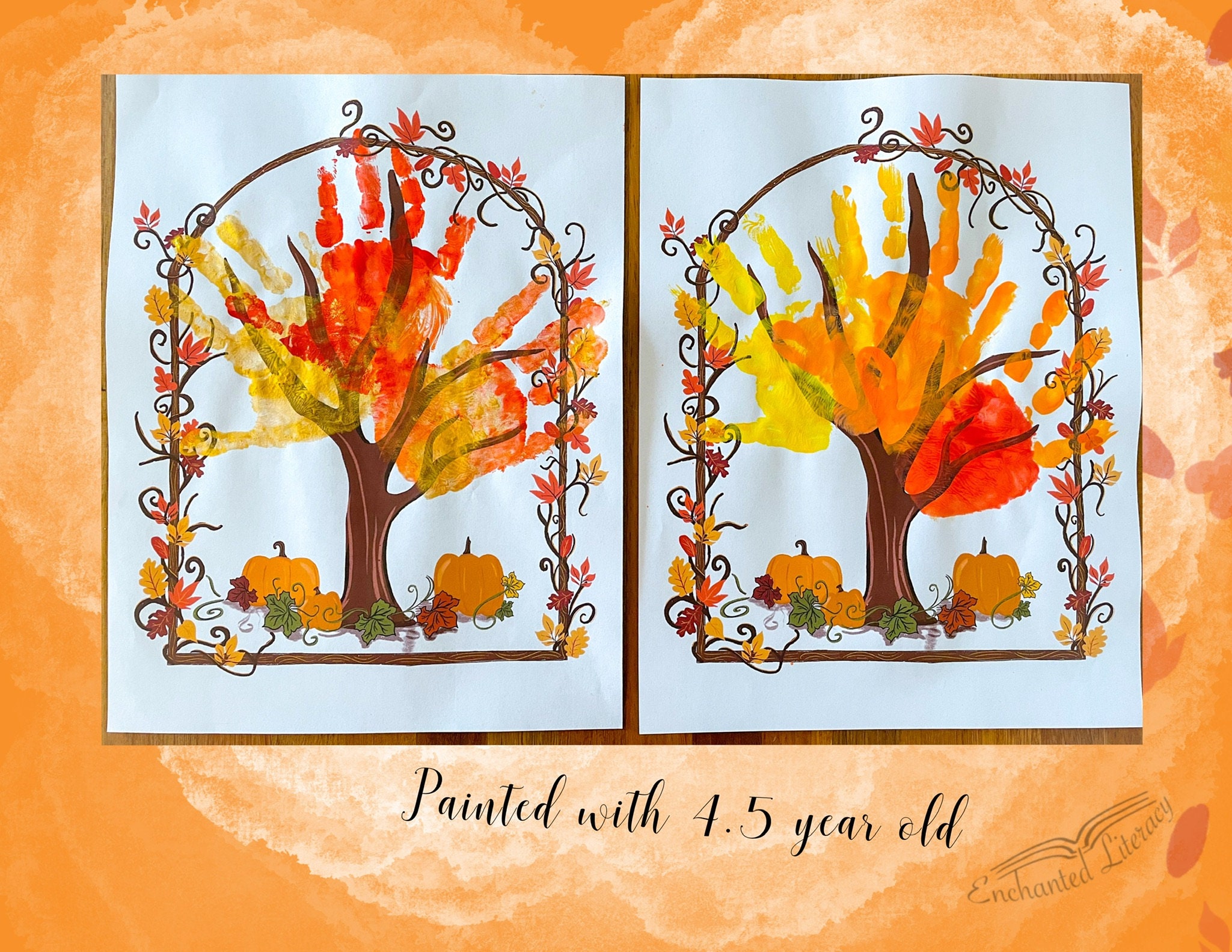 Autumn Fall Leaf Tree Handprint Kids Craft - Etsy