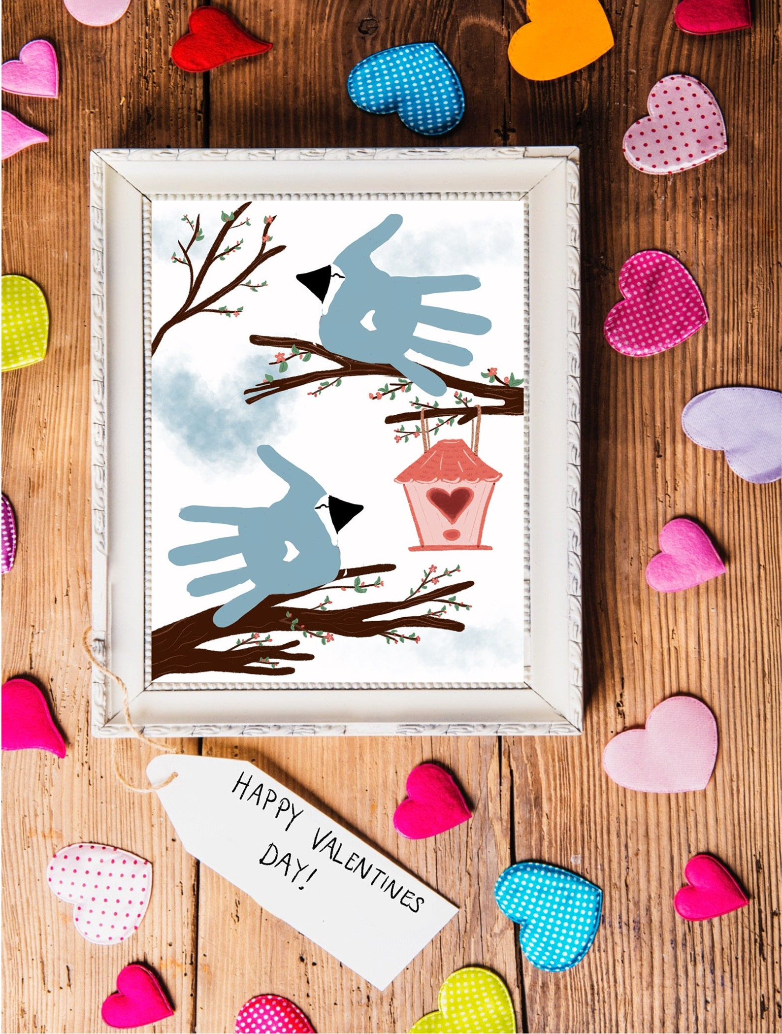 Love Birds, Valentine Handprint Activity, Kids Craft, Instant Download ...