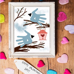 Love Birds, Valentine Handprint Activity, Kids Craft, Instant Download ...