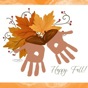 Autumn Acorn Handprint Kids Craft - Etsy