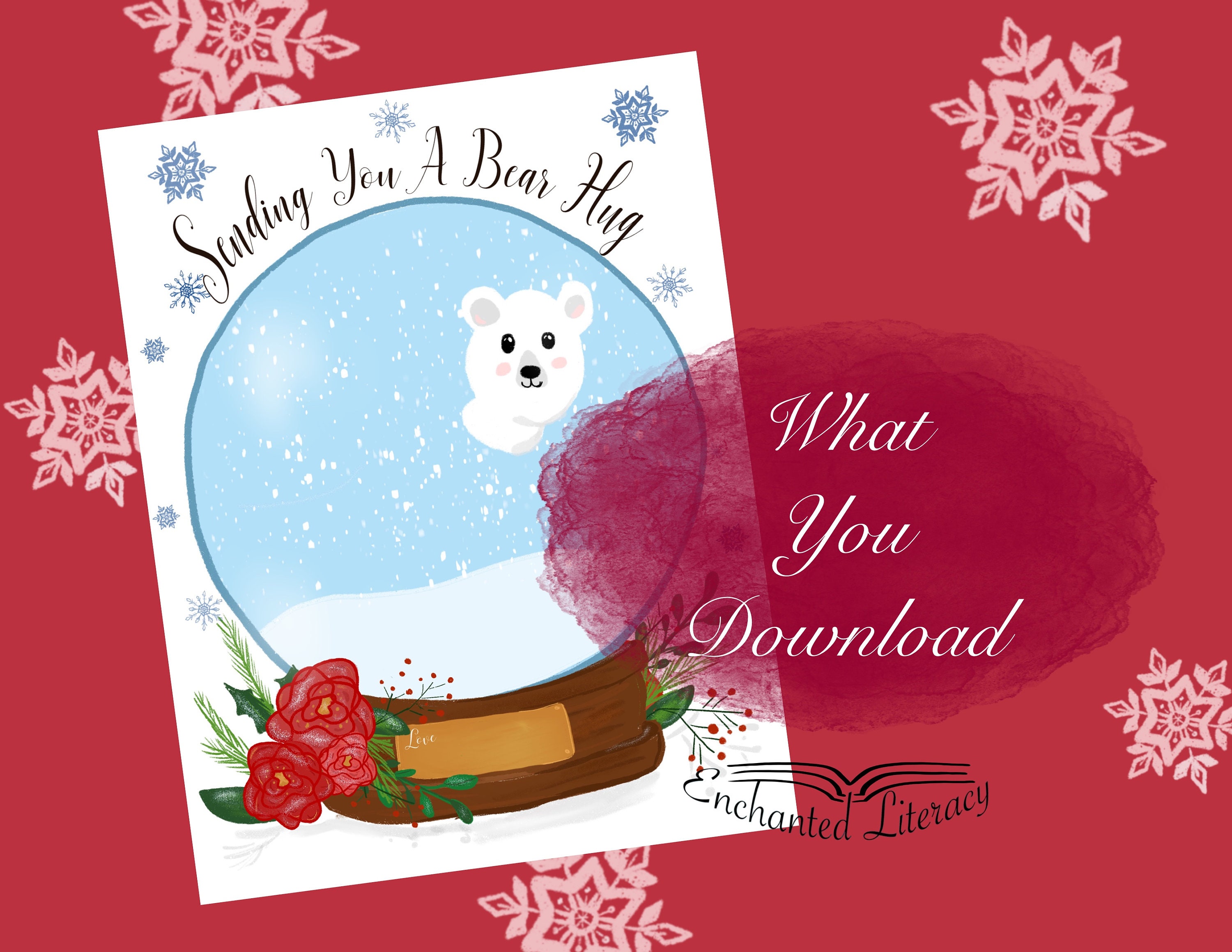 Sending You a Bear Hug Handprint Kids Art Craft,digital DOWNLOAD ...