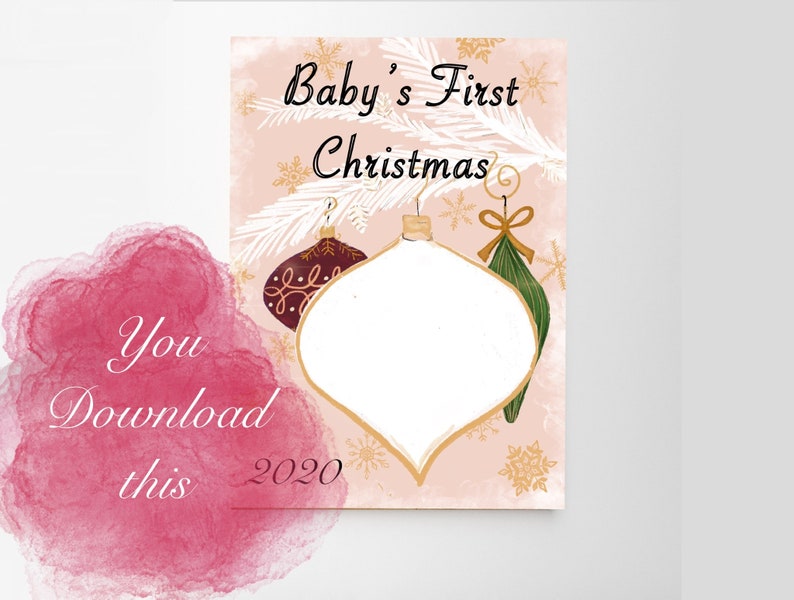 Babys 1st Christmas Handprint Craft, PRINTABLE Christmas Decor ...
