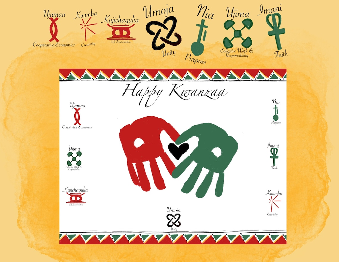 Kwanzaa Childrens Handprint Craft - Etsy