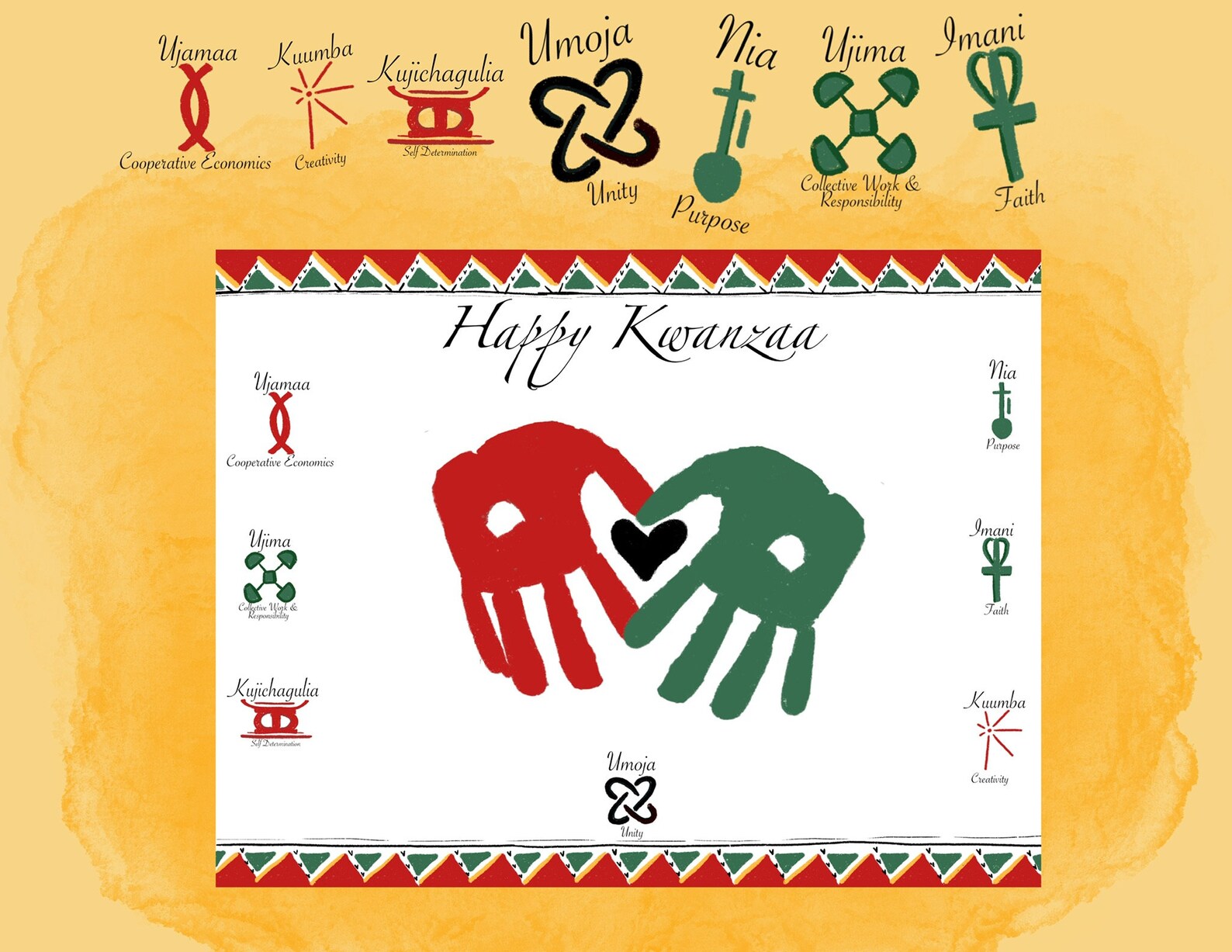 Kwanzaa Childrens Handprint Craft - Etsy