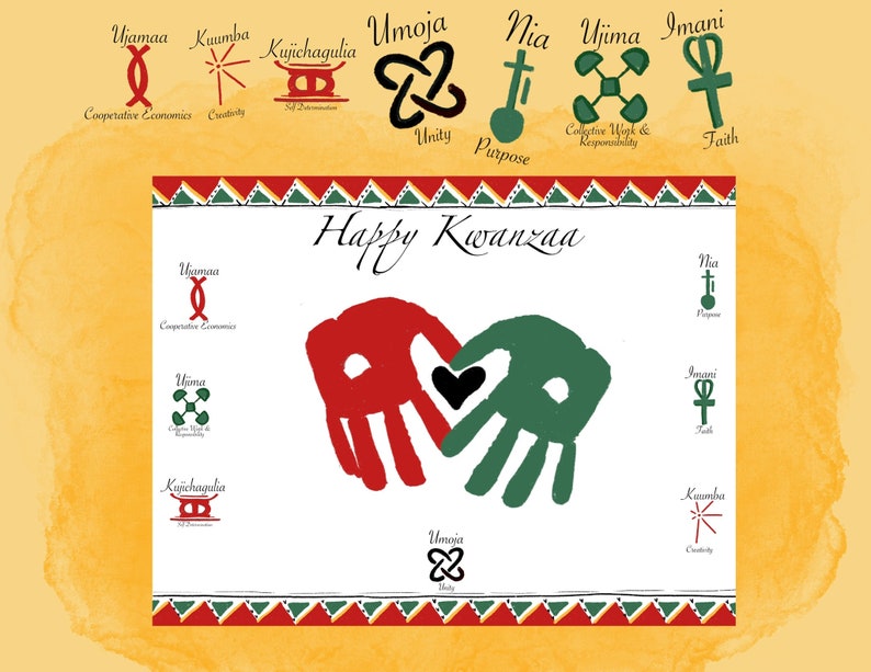 Kwanzaa Childrens Handprint Craft - Etsy