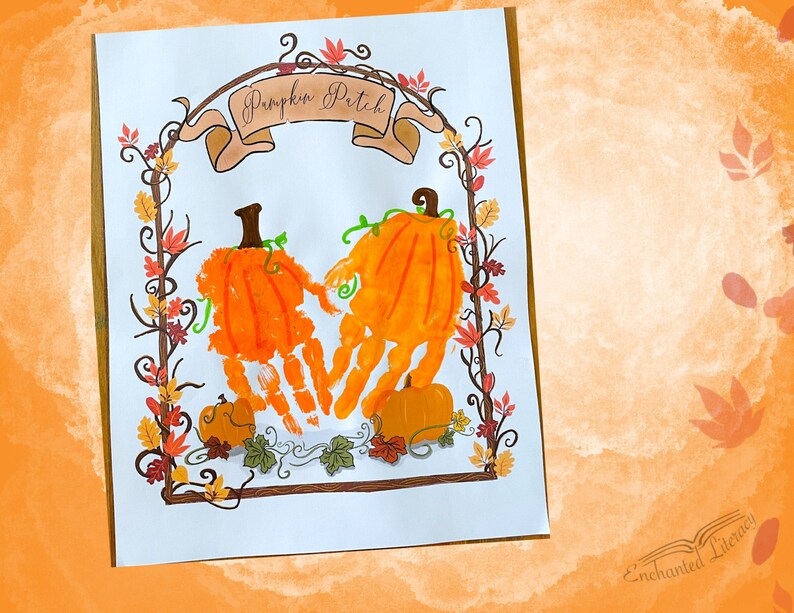 Pumpkin Patch Handprint Kids Craft - Etsy
