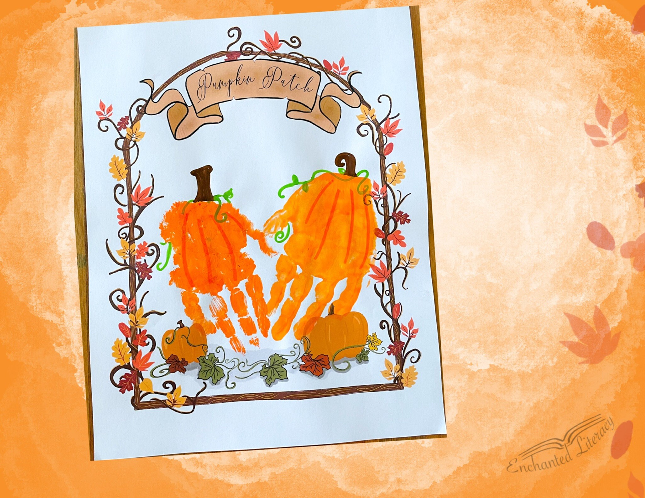 Pumpkin Patch Handprint Kids Craft - Etsy