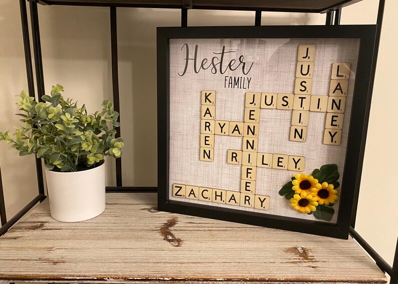 Family Scrabble Shadow Box - Etsy